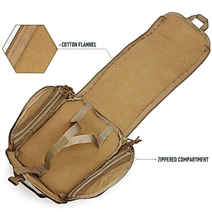 FARMSOLDIER Tactical Helmet Bag,Molle Helmet Bag Pack,Lightweight Padded Storage Bag for Carrying Airsoft Fast Motorcycle MICH Helmet Kahki, Khaki