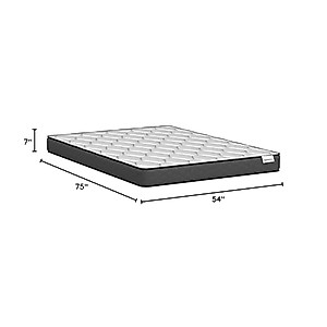 Amazon Basics Premium Memory Foam Mattress, CertiPUR-US® Certified Foam, Medium, 7-inch, Full, White & Gray