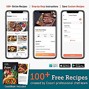 COSORI Air Fryer Toaster Oven, 12-in-1 Convection Ovens with Rotisserie & Dehydrator, Stainless Steel, 6-Slice Toast, 100 Recipes & 6 Accessories Included, Work with Alexa, CS130-AO