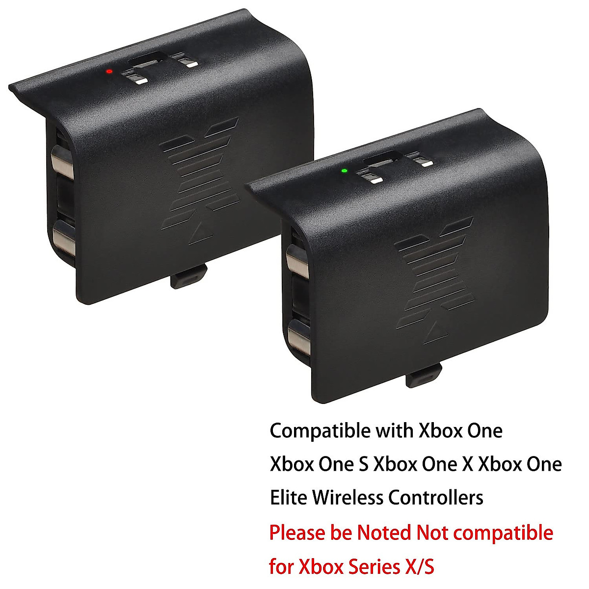 Batmax 2X Micro USB-Output 1100mAh Battery Packs for Xbox One Xbox One S Xbox One X Xbox One Elite Wireless Controllers Rechargeable Ni-MH Not fits for Xbox Series X/S 2020 + 2-in-1 USB Cable (Black)