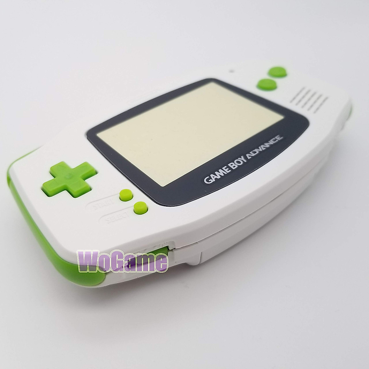 Full Housing Case Cover Housing Shell Replacement for Game boy Advance GBA Shell Case with Buttons Kit-White+Green Buttons