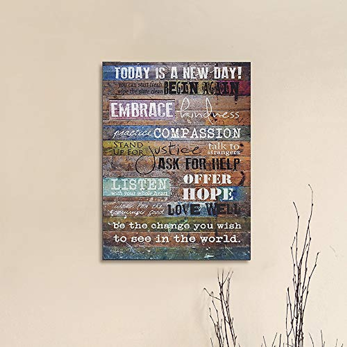 Creative Products Today is a New Day Wood Wall Art Print by Marla Rae 16 x 12
