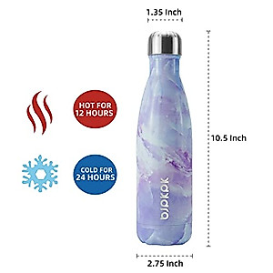 BJPKPK Insulated Water Bottles,17oz Stainless Steel Water Bottles,Sports Water Bottles Keep Cold 24 Hours and Hot 12 Hours, Kids Water Bottle for School-Dawn