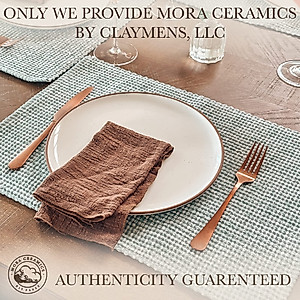 Mora Ceramic Dinner Plates Set of 6, 10 inch Dish Set - Microwave, Oven, and Dishwasher Safe, Scratch Resistant, Modern Rustic Dinnerware- Kitchen Porcelain Serving Dishes - Assorted Colors