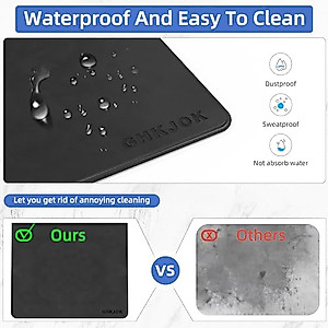 Travel Mouse Pad with Pen/Phone Holder - Foldable Portable for Laptop, PU Leather - Small Modern Thin Multifunctional Mouse Pad - Black