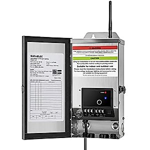 Suraielec 300W Smart Wi-Fi Low Voltage Transformer, 120V AC to 12V 15V AC Multi Tap, Work with Alexa and Google Assistant, Indoor Outdoor Landscape Light Transformer, Stainless Steel Shield