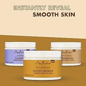 SheaMoisture Raw Fair Trade Shea Butter Moisturizing Exfoliating Crème Body Scrub for Dull Skin 11.3 oz
