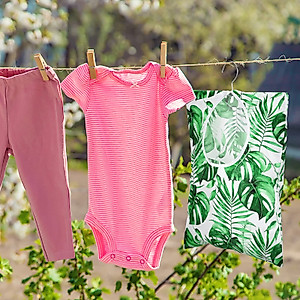 Woanger 2 Pcs Clothespin Bag with Hanging Hook 15 x 11 Inch Summer Laundry Clothes Pin Holder Waterproof Clothes Pin Hanging Bag Clothespin Storage Organizer with Large Opening (Elegant Style)