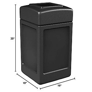 Regal Altair 42-Gallon Square Black Waste Container | Commercial Outdoor Garbage and Trash Container