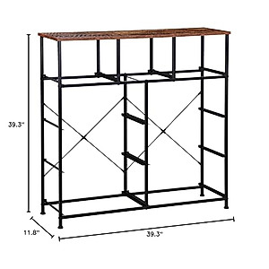 SUPER DEAL Dresser for Bedroom Fabric Dresser Storage Tower Tall Chest Organizer Unit with 9 Drawers for Living Room Nursery Entryway Closets, Steel Frame, Wood Top Rustic Brown