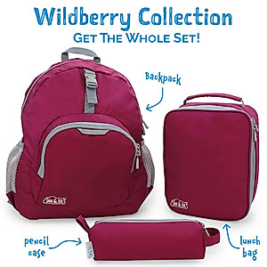 JAN & JUL Big Capacity School Pencil Pouch Lightweight Pencil Case (Wildberry)