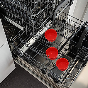 Staruby Silicone Cake Mold Baking Pan Round 4 Inch Non-Stick Bakeware Pan Reusable Cake Pan, Red, Set of 6