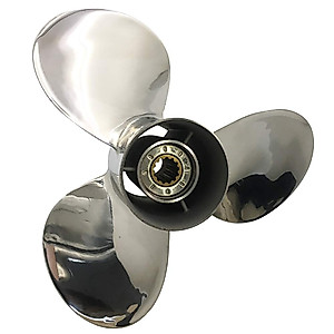 ARKDOZA 3 Blade Polished RH Props for Tohatsu 35/45/50HP Outboard Stainless Steel Propeller 11.6x11