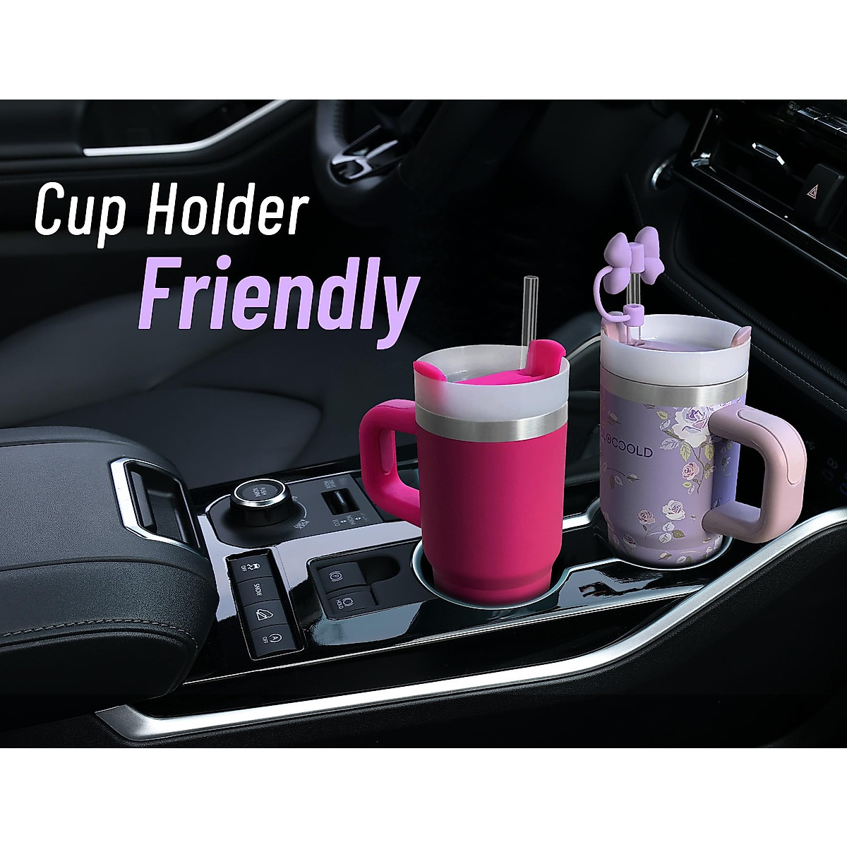 DLOCCOLD 16 oz Stainless Steel Tumbler with Lid and Straw, Double Wall Vacuum Insulated Travel Tumbler with Straw Cover Cap, Reusable Travel Coffee Mug, Cupholder Friendly, Leak Resistant