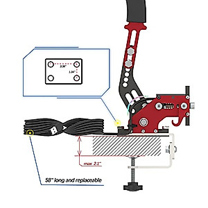 AIVCOPB USB Handbrake,64 bit USB Brake for Sim Racing Compatible with Logitech G25 G27 G29 G920 G923 Thrustmaster T500 T300,Black Aluminium Body with Clamp