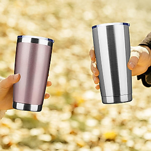 EcoMozz 20oz Tumbler Stainless Steel Vacuum Insulated Mug with Lid, Double Wall Travel Mug, Durable Powder Coated Coffee Cup, Suitable for Ice Drinks and Hot Beverage (New Mix 12 pack)