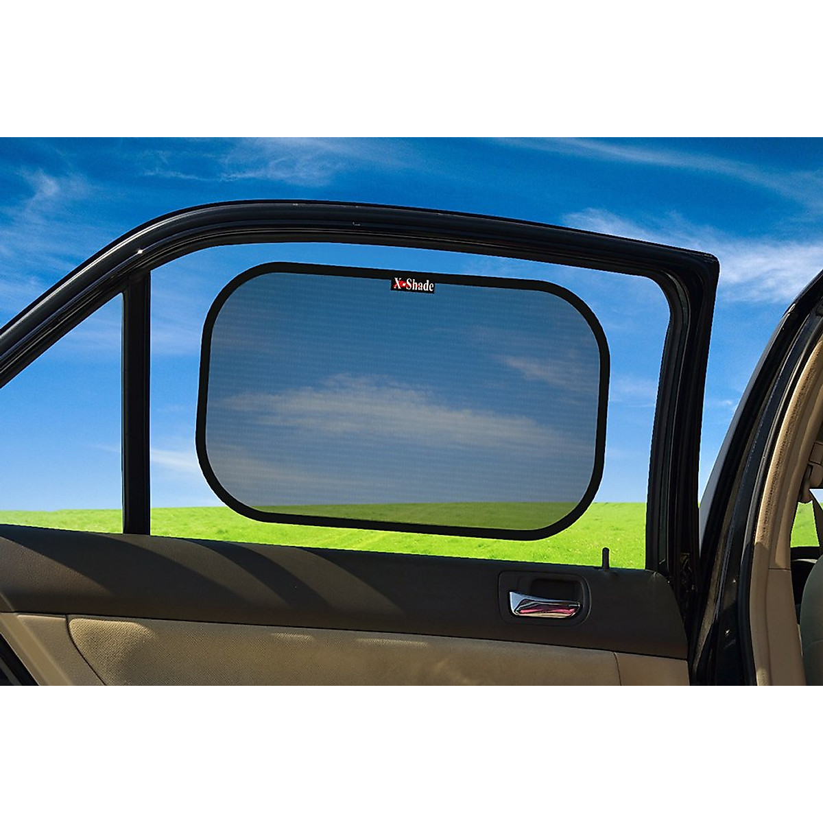 Car Window Shade Sun Screen Keeps Interior Cooler to Protect Baby, Infants & Kids 2 Pcs. With Non-Slip Pad