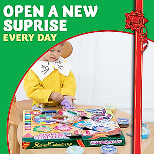 JOYIN 2023 Christmas Advent Calendar 24 Day with 16 DIY Slime, Foam Balls, Fruit Slices, Rainbow Soft Clay Decor and Glow in The Dark Powder for Kids Party Favors, Classroom Prizes, Xmas Gift