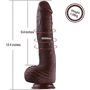 Realistic Dildo,12.2 Inch Huge Dildo with Strong Suction Cup Big Dildo
