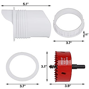 DR.DUDU DIY Automatic Chicken Feeder No Waste, 3 Pcs Poultry Feeder Port with Hole Saw, Rain Proof Rodent Proof Gravity Feed Kits for Buckets, Barrels, Bins, Troughs