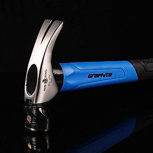 REAL STEEL Jacketed Graphite Magnetic 22 Oz Head Milled Face Framing Hammer with Straight Claw 0503