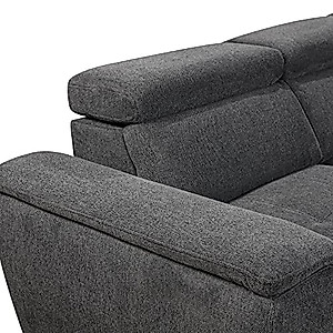 FANYE Oversized U-Shaped Sleeper Sectional Sofabed Sofa W/Pull Out Couch Bed & Wide Storage Chaise,7 Seaters Convertible Sofa&Couch with Adjustable Headrests for Home Apartment Living Room