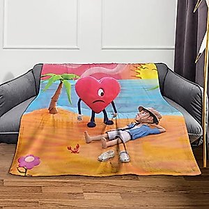 Cute Cartoon Blanket, Hip Hop Personalized Bed Throws, Ultra Soft Cozy Flannel Throw Blanket for Couch Bed Sofa, Comfortable Lightweight Super Soft Blankets 60X50 Inch for All Season (Cartoon 2)