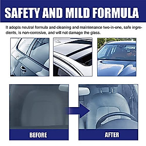 KCRPM Pushue Car Glass Oil Film Remover, 150G Glass Oil Film Remover for Car, Car Glass Oil Film Remover, Car Cleaner Glass Oil Film Remover Windshields Cleaning Liquid (1Set)