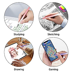 Stylus Pen for iPad (2 Pcs), Universal Touch Screens Stylus Pens High Sensitivity Disc & Fiber Tip Pencils Compatible with Apple/iPhone/iPad/Android/Tablets and All Capacitive Touch Screens