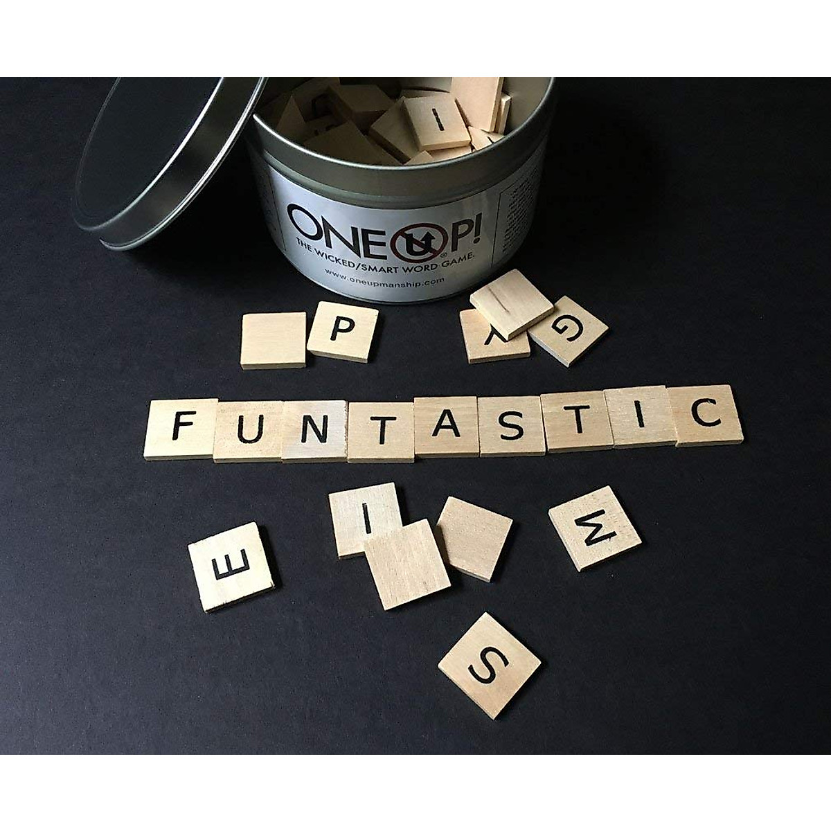 One Up! The Wicked Fun Word Game. A perfect gift for travel, holidays, birthdays, parties, and quality family time.