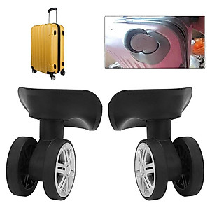 Ladieshow Luggage Wheels,1Pair Suitcase Wheels Replacement Draw‑Bar Box Accessory 360 Swivel Wheel Suitcase Luggage Carrier Wheel Replacement