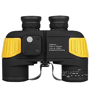 7X50 Marine Military Binoculars for Adults Waterproof Binoculars with rangefinder BAK4 Prism FMC Lens for Birdwatching Hunting Boating for Adult Bird Watching Outdoor Hunting Monocular Telescope