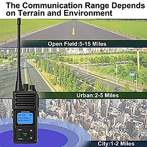 5W High Power Two Way Radio,SAMCOM FPCN30A Walkie Talkies for Adults Long Range Radios with Headphones,Handheld Programmable UHF 2-Way Radio Rechargeable with 1500mAh Battery and Charger,9 Packs