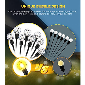 URAGO Solar Lights for Outside, New Upgraded Solar Garden Lights with 16 LED Crystal Bubble Bulbs, Solar Lights Outdoor Waterproof, Firefly Lights Outdoor Yard Patio Pathway Christmas Decorations