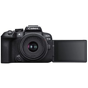 Canon EOS R10 Mirrorless Digital Camera with RF-S 18-45mm f/4.5-6.3 is STM Lens + 128GB Memory + Case + Tripod + Filters (38pc Bundle) (Renewed)