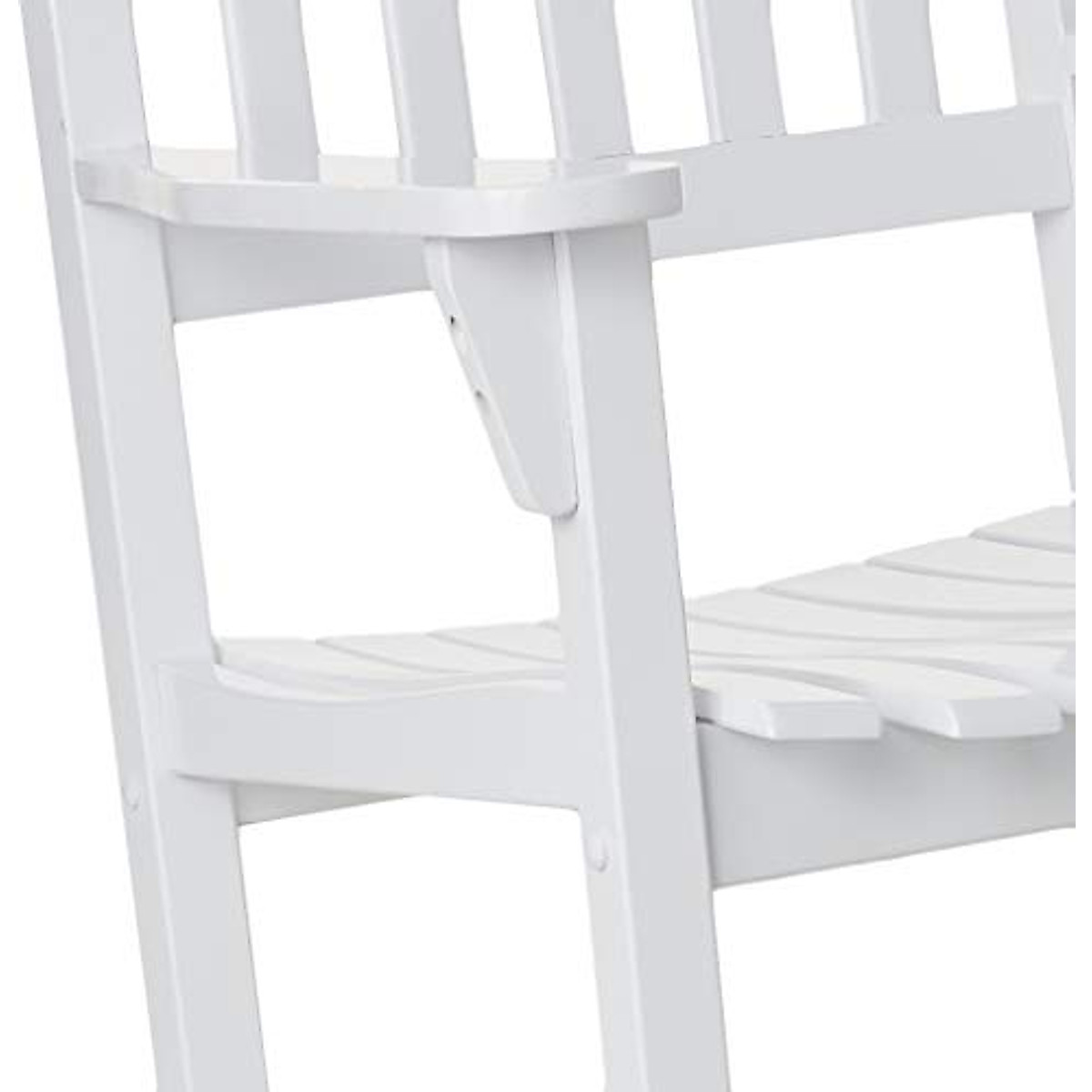 Cambridge Casual Bentley High Back Wooden Front Porch Rocking Chair for Outdoor Patio Furniture, Solid Wood, White