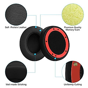 ELZO Replacement Ear Pads Cushions for Beats Studio 2 & Studio 3 Wired & Wireless Headphones, Earpads with Soft Protein Leather, Noise Isolation Memory Foam, Black