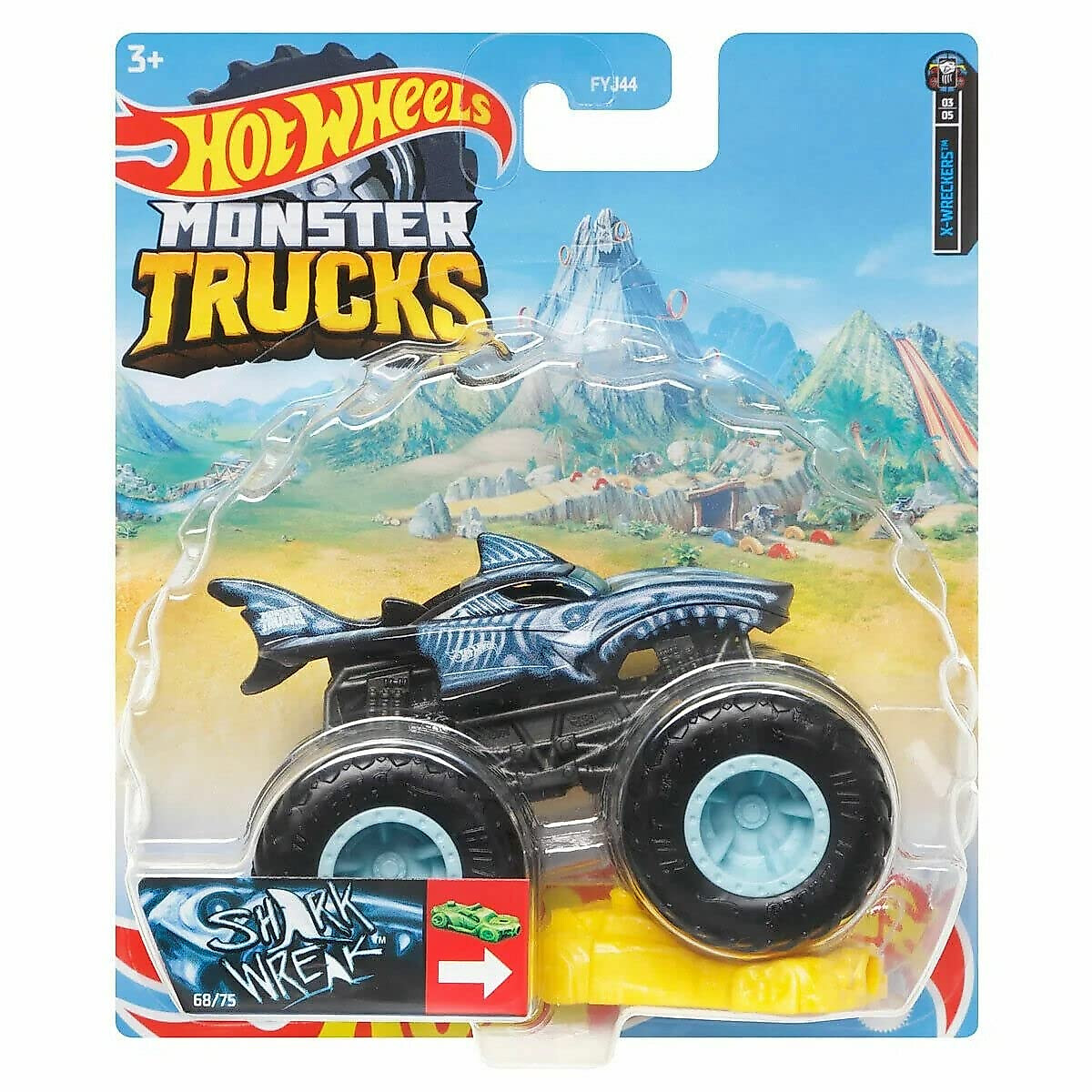 Monster Trucks Shark Wreak, 1:64 Scale with Connect and Crash car 68/75