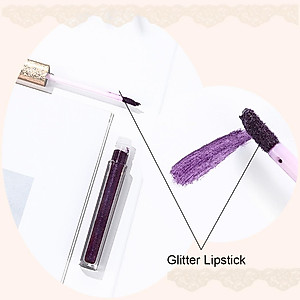 Edanta Kilshye Matte Lipstick Long Lasting Waterproof Liquid Lipsticks Glitter Cream Lip Gloss High Pigment Lipstick Non Stick Cup Lip Makeup for Women and Girls Pack of 1 (Purple 11)