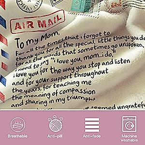 OFADD Gifts for Mom, Mother's Day Birthday Gifts for Mom, Blanket to My Mom Gift from Daughter, Mom Day Gift Blanket, Mom Blanket 50” x 60”