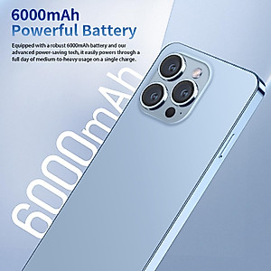 BLACKCYBER i14Ultra Max Unlocked 5G Cellphone Android Smartphone Phone, 8GB RAM, 512GB ROM 1TB Expandable, 6.8 "FHD 120Hz Screen 6000mAh Battery, Dual Sim Card, 48+13MP Camera Dual Sim Card (Purple)