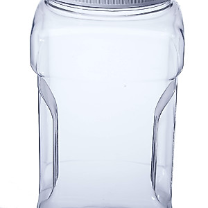 Hudson Exchange 1 Gallon Plastic Grip Jar with Cap (6 Pack), Food Grade BPA Free PET, Clear