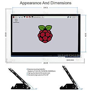 waveshare Display Kit Compatible with Raspberry Pi 4 Model B 7inch Capacitive Touch LCD Micro Card and etc.