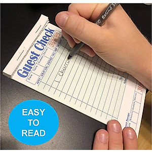 [10 Pads, 50 Sheets/Pad] Single Part Guest Checks Notebook/Notepad for Food Kitchen Orders | Fits Staff Server Apron | Green and White Guest Receipt Book | For Business Bar Cafe Restaurant Waitress