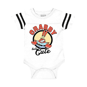 Brisco Brands Mr.Krabs Krabby But Cute Cartoon Football Romper Boy Girl