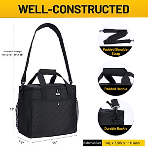 MIER 18L Large Soft Cooler Insulated Picnic Bag for Grocery, Camping, Car, Black