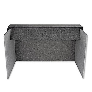 Sound Absorbing Desktop Partition - Privacy Screen - Tabletop Divider - 35.75″W x 20.5″H x 17.5″D (Charcoal / Slate Grey)