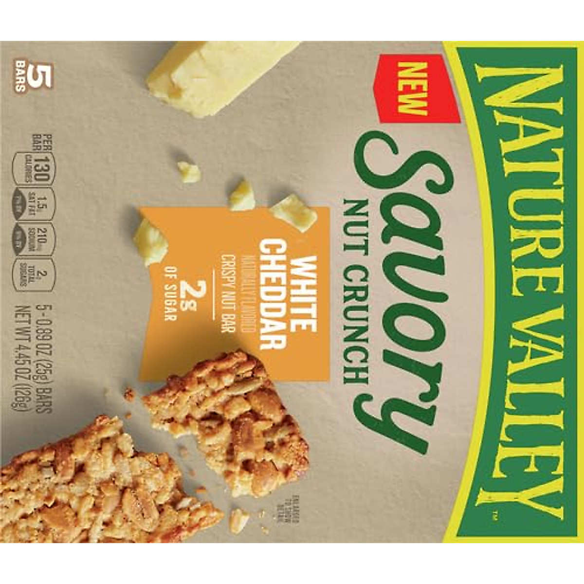 Nature Valley Savory Nut Crunch Bars, White Cheddar, 0.89 oz, 5 bars