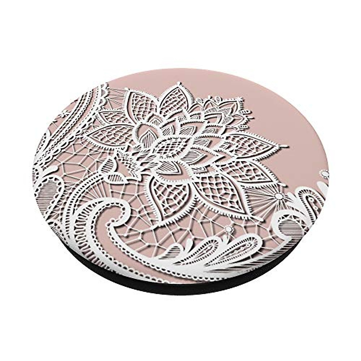 Rose Pink Floral Lace Mandala Phone Popper PopSockets Swappable PopGrip