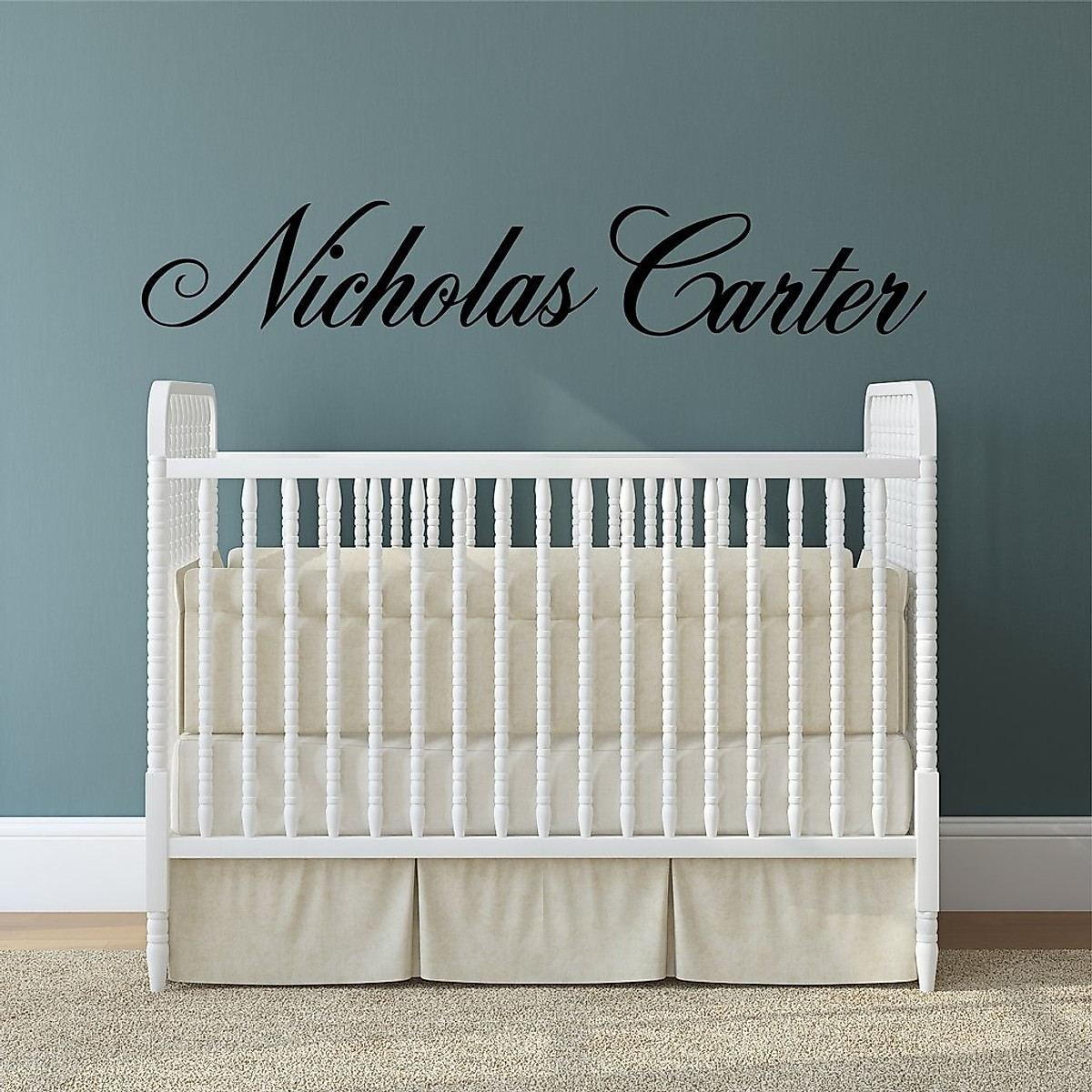 Boys Nursery Personalized Custom Name Vinyl Wall Art Decal Sticker 36" W, Boy Name Decal, Boys Name, Nursery Name, Boys Name Decor Wall Decals, Boy's Bedroom Decor, Plus Free 12" Hello Door Decal